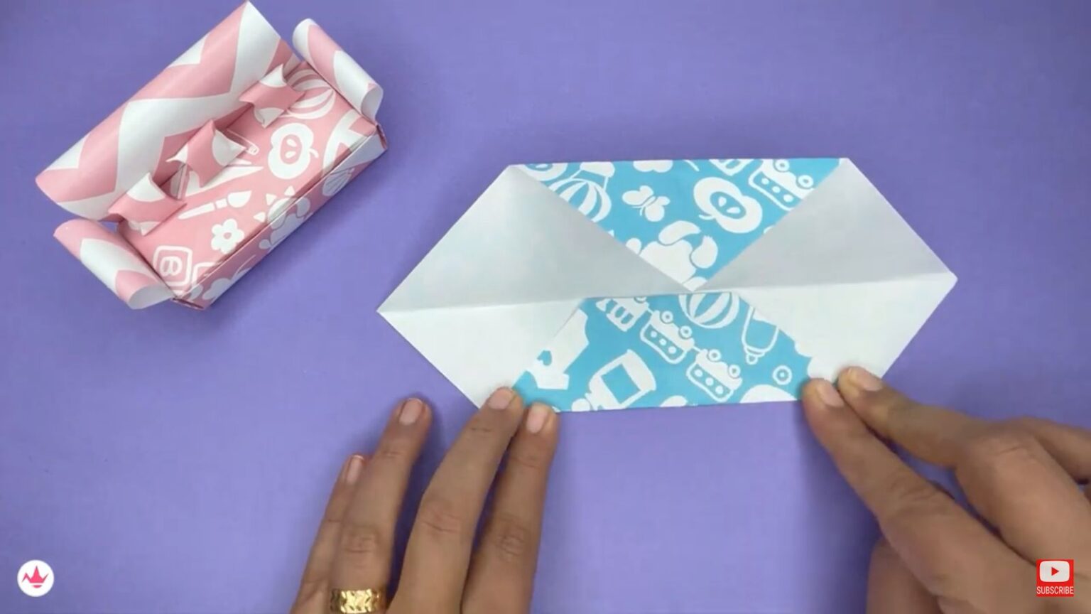 How To Make Paper Sofa - Step By Step Video Tutorial And Pictures ...
