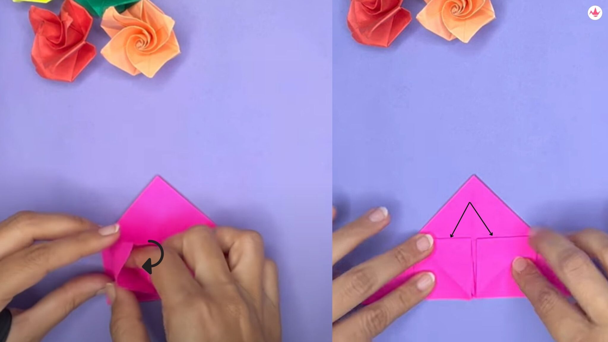 How To Make Origami Rose - fabbcraft