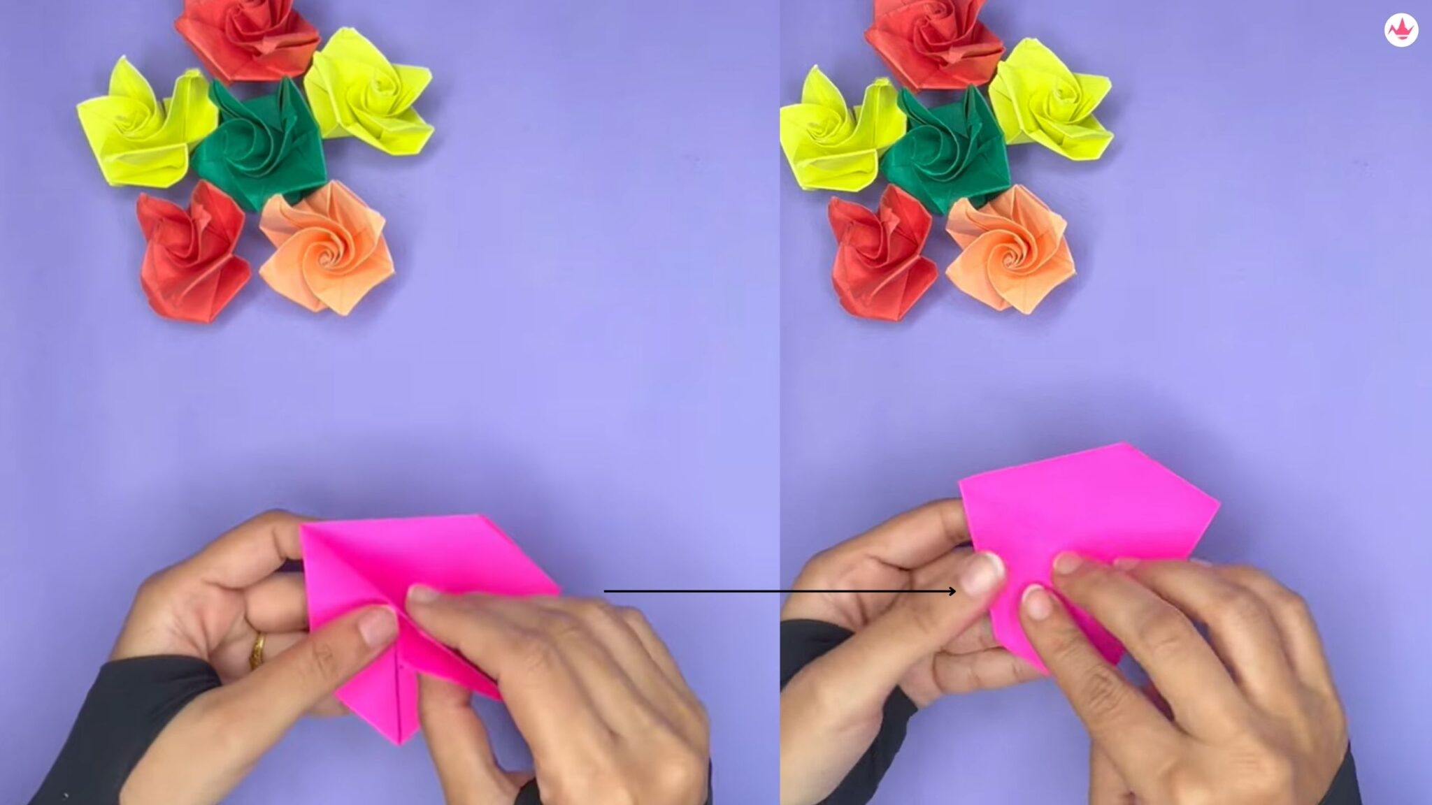 How To Make Origami Rose - fabbcraft