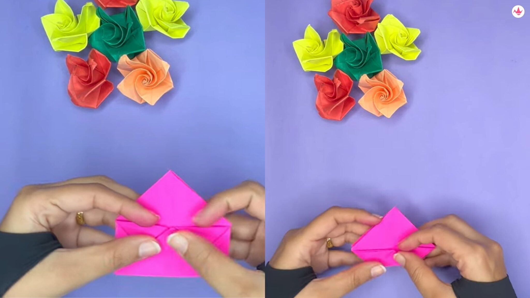 How To Make Origami Rose - fabbcraft