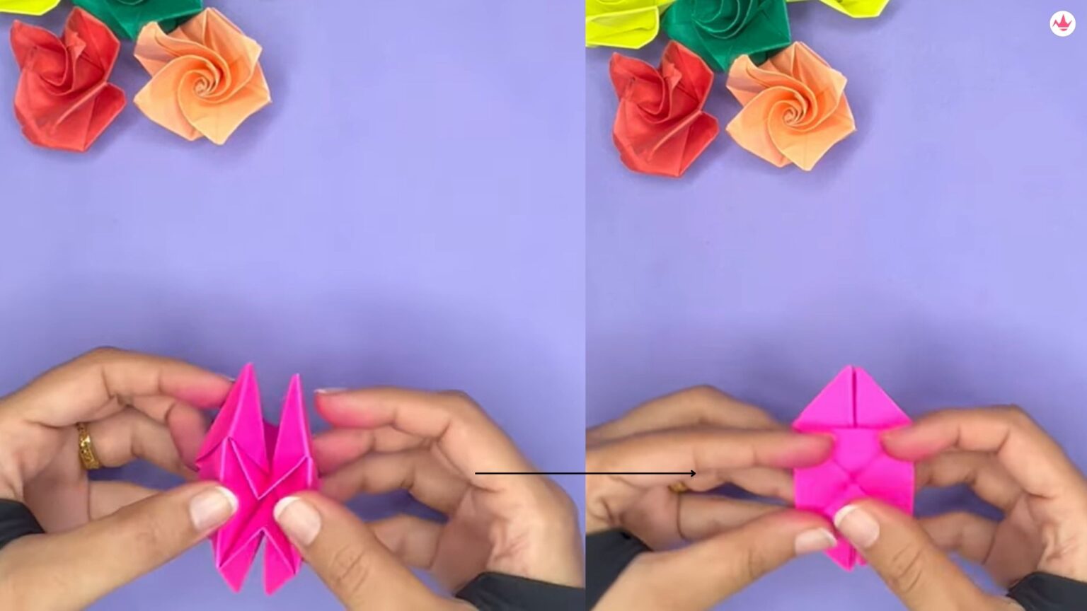 How To Make Origami Rose - fabbcraft