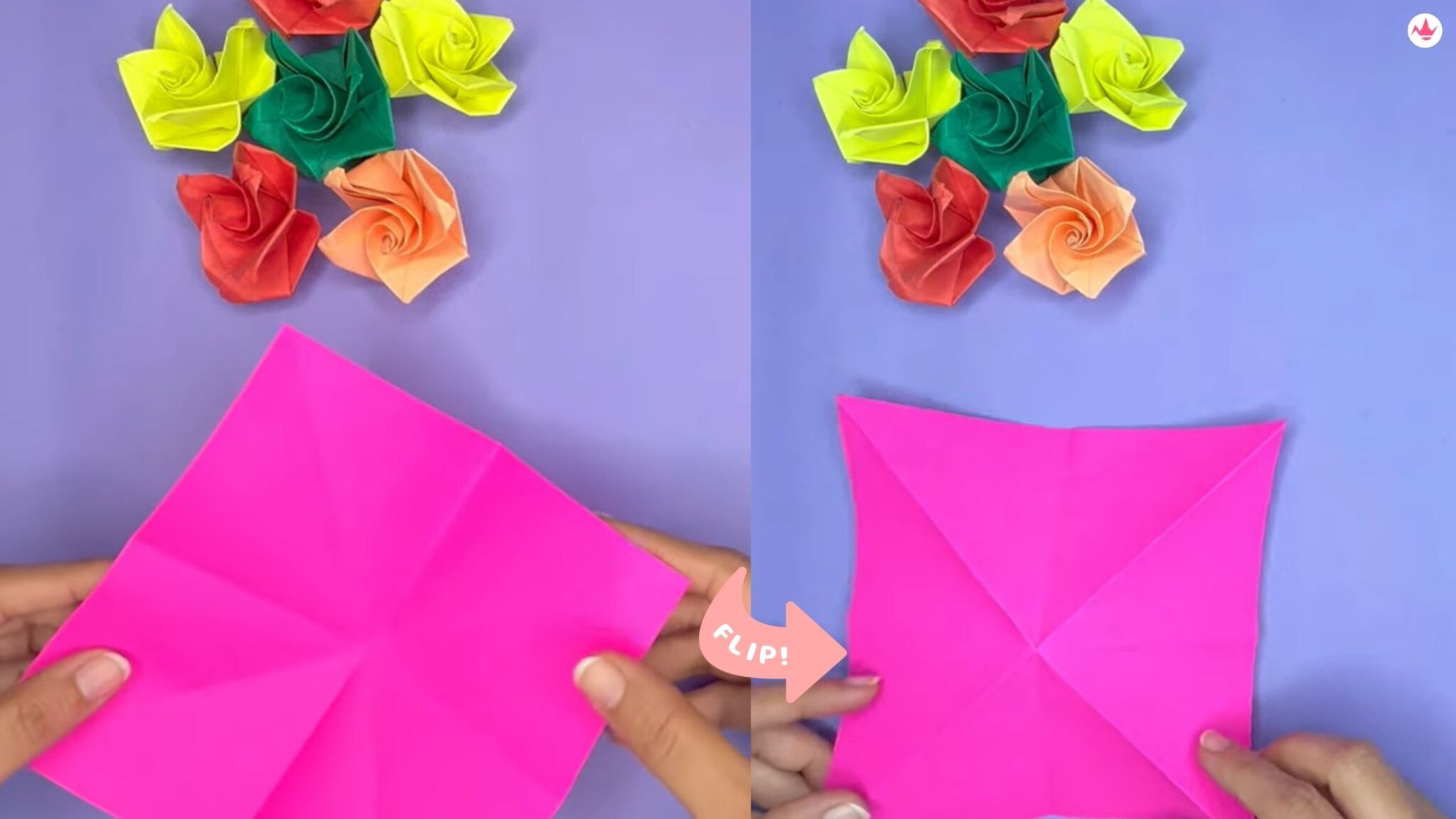 How To Make Origami Rose - fabbcraft